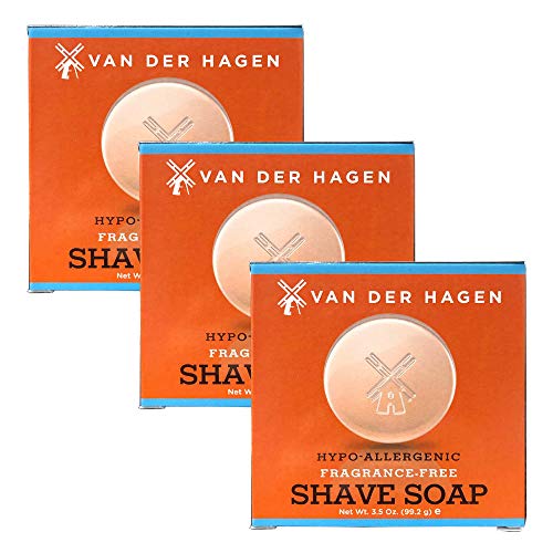 Van Der Hagen Men's Luxury Fragrance Free Shave Soap (Pack of 3)