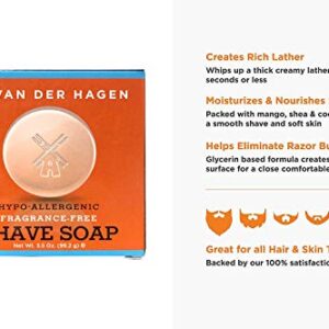 Van Der Hagen Men's Luxury Fragrance Free Shave Soap (Pack of 3)