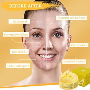 ANAIRUI Turmeric Vitamin C Clay Mask for Dark Spots, Vitamin C Clay Facial Mask for Blackheads, Pores, Wrinkles, Fine Lines, Hydrating, Clarifying, Cleansing Skincare Mask, 4.23 OZ