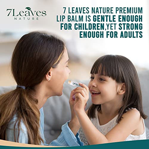 7leaves Nature Premium Lip Balms 2 Pack, Peppermint and Honey Vanilla Flavored Lip Balm, Moisturizing Lip Balm with Beeswax, Coconut Oil, Aloe Vera, Vitamin E, Handmade in USA for Men Women Children