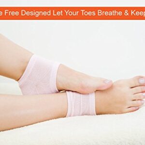 Selizo 5 Pairs Moisturizing Gel Heel Socks Open Toe Socks for Dry Hard Cracked Heels, 5 Colors