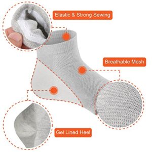 Selizo 5 Pairs Moisturizing Gel Heel Socks Open Toe Socks for Dry Hard Cracked Heels, 5 Colors