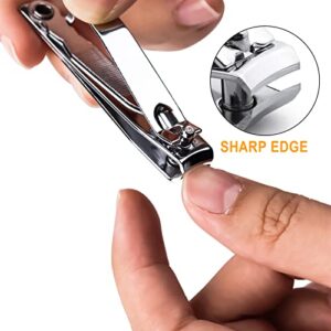 Thickened Stainless Steel Nail Clippers with Nail File, Nail Clippers Bulk,Bulk Nail Clippers for Homeless Individually Wrapped, for Homeless,Shelter, Air Bnb, Hotel 2.3inches (100 PCS)