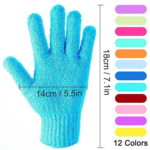 24 pcs Exfoliating Shower Gloves,Double Sided Exfoliating Bath Gloves Deep Clean Dead Skin for Spa Massage Beauty Skin Shower Body Scrubber Bathing Accessories.-12 Multi-Colors