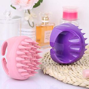 3 Pieces Hair Scalp Massager Shampoo Brush Silicone Head Washer Brush Handheld Shower Scalp Scrubber Cleansing Brush for Removing Dandruff