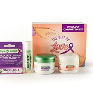 PhysAssist - Comfort kit for Chemo & Radio Patient The Gift of Love, Faith & Support. 2-1.5 oz face and body cream plus lip balm & roll-on