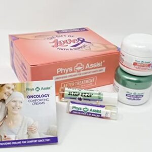 PhysAssist - Comfort kit for Chemo & Radio Patient The Gift of Love, Faith & Support. 2-1.5 oz face and body cream plus lip balm & roll-on