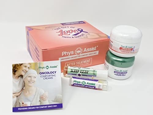 PhysAssist - Comfort kit for Chemo & Radio Patient The Gift of Love, Faith & Support. 2-1.5 oz face and body cream plus lip balm & roll-on