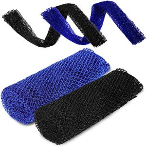 2 pieces african bathing sponge african exfoliating net long net bath sponge shower body scrubber back scrubber skin smoother for daily use or stocking stuffer (blue, black)