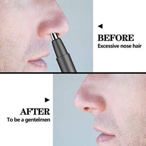 GSODC Electric Nose and Ear Hair Trimmer for Men Eyebrow Facial Hair Trimmer for Women Battery-Powered Waterproof Easy to Clean Black