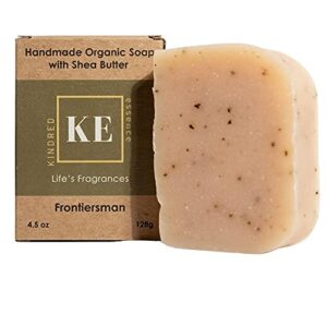 men’s soap bar – frontiersman exfoliating and moisturizing organic shea butter soap for men