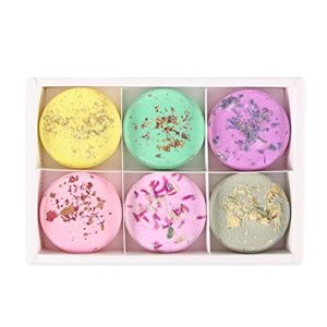 shower steamers aromatherapy pack of 6 with essential oil, chamomile, vanilla, lavender, sakura, lily, jasmine