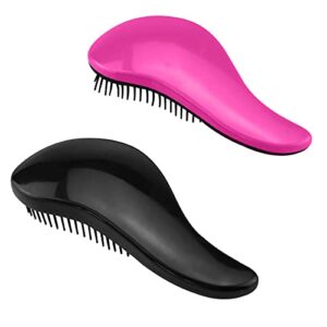 hair brush 2pcs scalp glide through the tangled brush 6×1.12inch plastic anti-static tangled brush for ladies men children hair