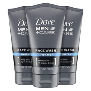 dove men+ face wash hydrate plus skin care, 5 oz, 3 count