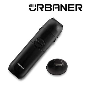 URBANER Battery Powered Facial Hair Trimmer for Men Electric Beard Shaver and Hairstyle Razor Waterproof Chest Razors for Men, Safe Blade, Black, MB-342