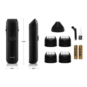 URBANER Battery Powered Facial Hair Trimmer for Men Electric Beard Shaver and Hairstyle Razor Waterproof Chest Razors for Men, Safe Blade, Black, MB-342