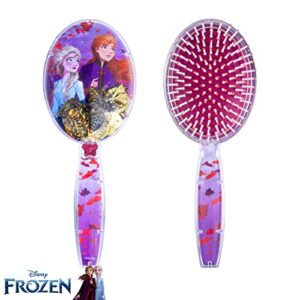 Frozen Hair Brush with Magical Sparkling Leaves Confetti Hair Brush, Purple - Kids Hair Brush Ages 3+