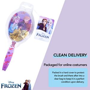 Frozen Hair Brush with Magical Sparkling Leaves Confetti Hair Brush, Purple - Kids Hair Brush Ages 3+