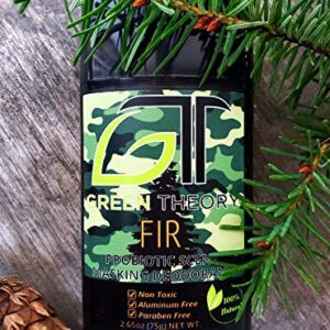 Green Theory Fir Scent Masking Natural Deodorant - Probiotic, Aluminum Free, Hunting - Tree Scents Collection - Solid 2.65 Ounce