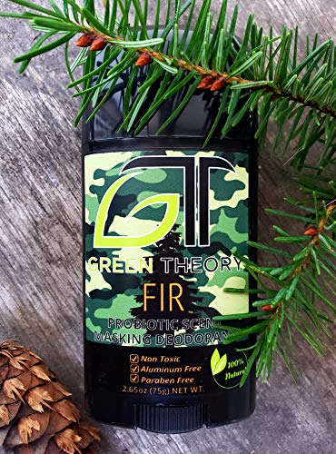 Green Theory Fir Scent Masking Natural Deodorant - Probiotic, Aluminum Free, Hunting - Tree Scents Collection - Solid 2.65 Ounce