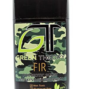 Green Theory Fir Scent Masking Natural Deodorant - Probiotic, Aluminum Free, Hunting - Tree Scents Collection - Solid 2.65 Ounce