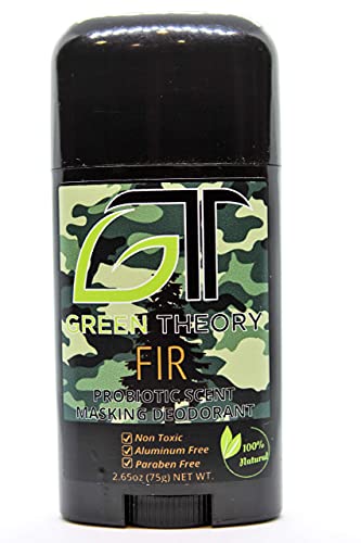 Green Theory Fir Scent Masking Natural Deodorant - Probiotic, Aluminum Free, Hunting - Tree Scents Collection - Solid 2.65 Ounce