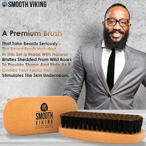 Boar Bristle Beard & Mustache Brush - Beard Brush for Men Perfect for Beard Grooming, Growth & Maintenance - Facial Hair Care Gift