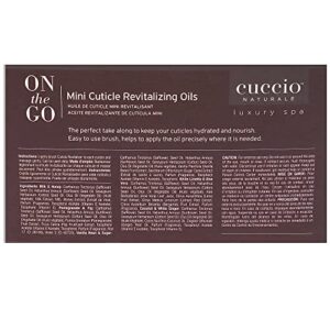 Cuccio Naturale Mini Cuticle Revitalizing Oils - Hydrating Oils for Instant Cuticle Repair for Dry Skin and Nails - Paraben and Cruelty-Free Formula - Four Soothing, Spa Quality Fragrances - 4 pc