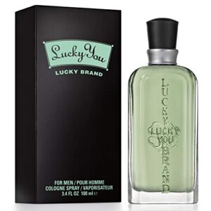 Men's Cologne Fragrance Spray by Lucky You, Day or Night Casual Scent with Bamboo Stem Fragrance Notes, 3.4 Fl Oz