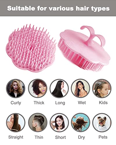 DF DUALFERV Hair Scalp Massager Shampoo Brush, 6 Pcs Scalp Brush Shower, Soft Scalp Scrubber for Dandruff, Scalp Exfoliator Brush for Adults, Children and Pets