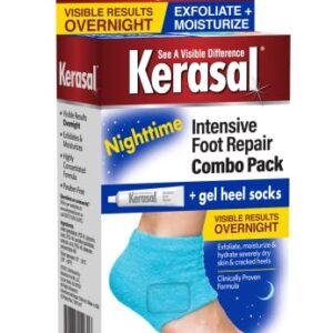 Kerasal Intensive Foot Repair Skin Healing Ointment, 1 Oz and Moisturizing Gel Socks, One Pair (Packaging May Vary)