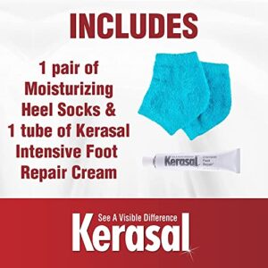 Kerasal Intensive Foot Repair Skin Healing Ointment, 1 Oz and Moisturizing Gel Socks, One Pair (Packaging May Vary)