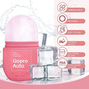 Cube Ice Roller for Face, Ice Facial Roller for Eyes Neck Naturally Tone and Tighten Skin, De-puff Eye Bags, Add a Healthy Glow Cryotherapy Enhance Skin Elasticity (Light Pink)