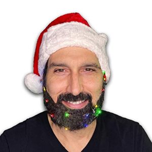 zabolight beard lights, 18pcs led colorful christmas clip on facial hair lights for men in the holiday spirit, great gift (multi-color beard light)