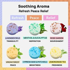 𝐎𝐑𝐆𝐀𝐍𝐈𝐂 Aromatherapy Shower Steamers - 12pc Variety Pack Pure Essential Oil Bombs - Self Care, Nasal Relief, Relaxation, Pampering Vapor Shower Tablets for Home Spa, Gifts for Men, Women, Moms