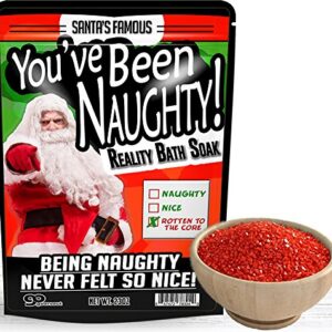 You’ve Been Naughty Bath Soak – Funny Santa Bath Salts Red Bath Cute Christmas Gifts Funny Holiday Spa Gifts for Friends Stocking Stuffers for Women Unisex White Elephant Gift Christmas