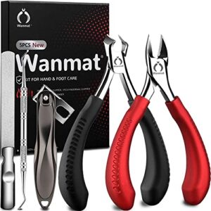 toenail clippers, professional nail clippers for thinck & ingrown nails, upgraded toe nail clippers for men, podiatrist toenail clippers fingernail clippers wanmat