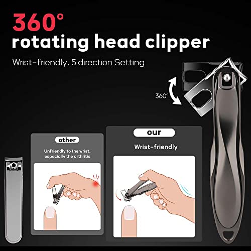 Toenail Clippers, Professional Nail Clippers for Thinck & Ingrown Nails, Upgraded Toe Nail Clippers for Men, Podiatrist Toenail Clippers Fingernail Clippers Wanmat