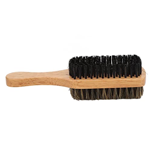 Bristles Beard Brush, Beard Brush Double Sided Rubber Wood Handle Easy Controlling for Men for Smoothing