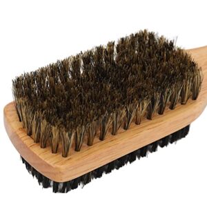 Bristles Beard Brush, Beard Brush Double Sided Rubber Wood Handle Easy Controlling for Men for Smoothing