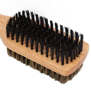 Bristles Beard Brush, Beard Brush Double Sided Rubber Wood Handle Easy Controlling for Men for Smoothing