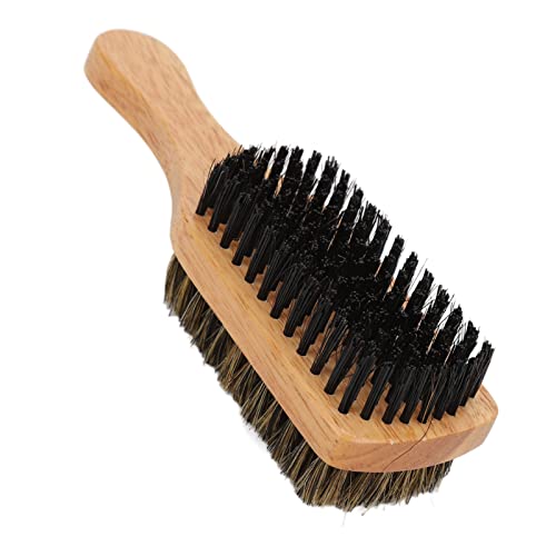 Bristles Beard Brush, Beard Brush Double Sided Rubber Wood Handle Easy Controlling for Men for Smoothing