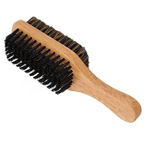 Bristles Beard Brush, Beard Brush Double Sided Rubber Wood Handle Easy Controlling for Men for Smoothing