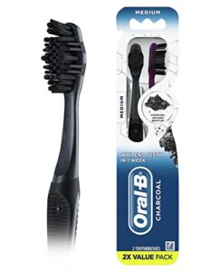 oral-b charcoal toothbrushes, medium 2ct