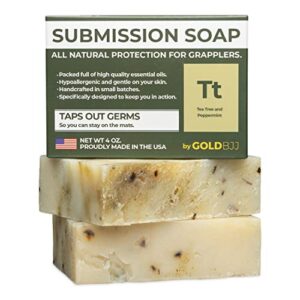 premium tea tree oil soap – usa made bar soap for bjj, jiu jitsu, wrestling, and grappling (2-pack of 4 ounce soap bars, peppermint tea tree)