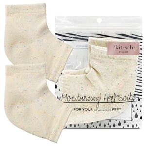 kitsch moisturizing spa socks – gel socks for cracked heel repair | heel socks for dry cracked feet | dry feet treatment for women | cracked feet treatment | toeless socks for women | foot care