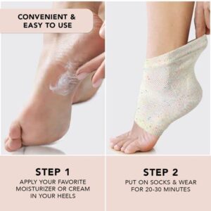 Kitsch Moisturizing Spa Socks - Gel Socks for Cracked Heel Repair | Heel Socks for Dry Cracked Feet | Dry Feet Treatment for Women | Cracked Feet Treatment | Toeless Socks for Women | Foot Care