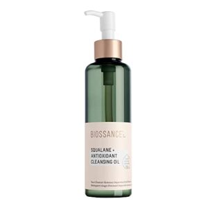 biossance squalane + antioxidant cleansing oil. lightweight facial oil cleans deep into pores, removes makeup and hydrates skin. for all skin types (6.7 ounces)