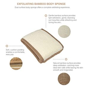 Eurow Beauty Cleaning and Cleansing Exfoliating Bamboo Bath Sponge, 3 Pack