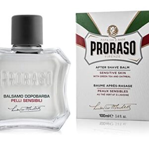 Proraso After Shave Balm for Men, Sensitive Skin Moisturizer with Oatmeal and Green Tea, 3.4 Fl Oz (Pack of 1)